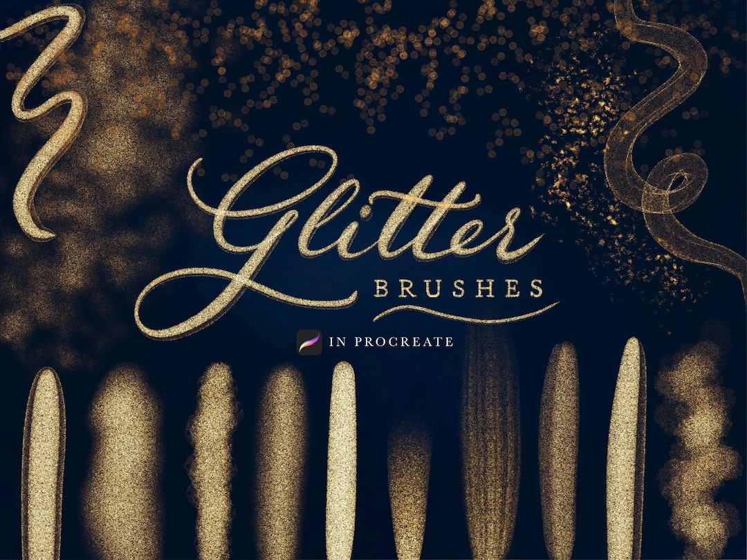Gold Glitter Procreate Brushes - Metallic Foil Procreate Bundle ...