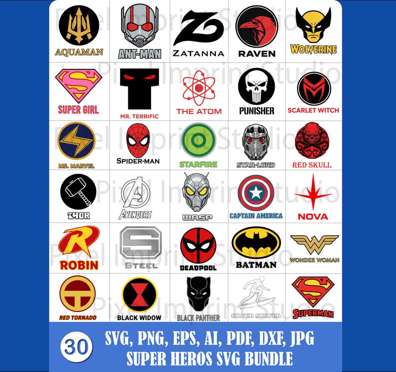 Superhero Logos SVG Bundle | Marvel DC Clipart (digital Download) - Etsy