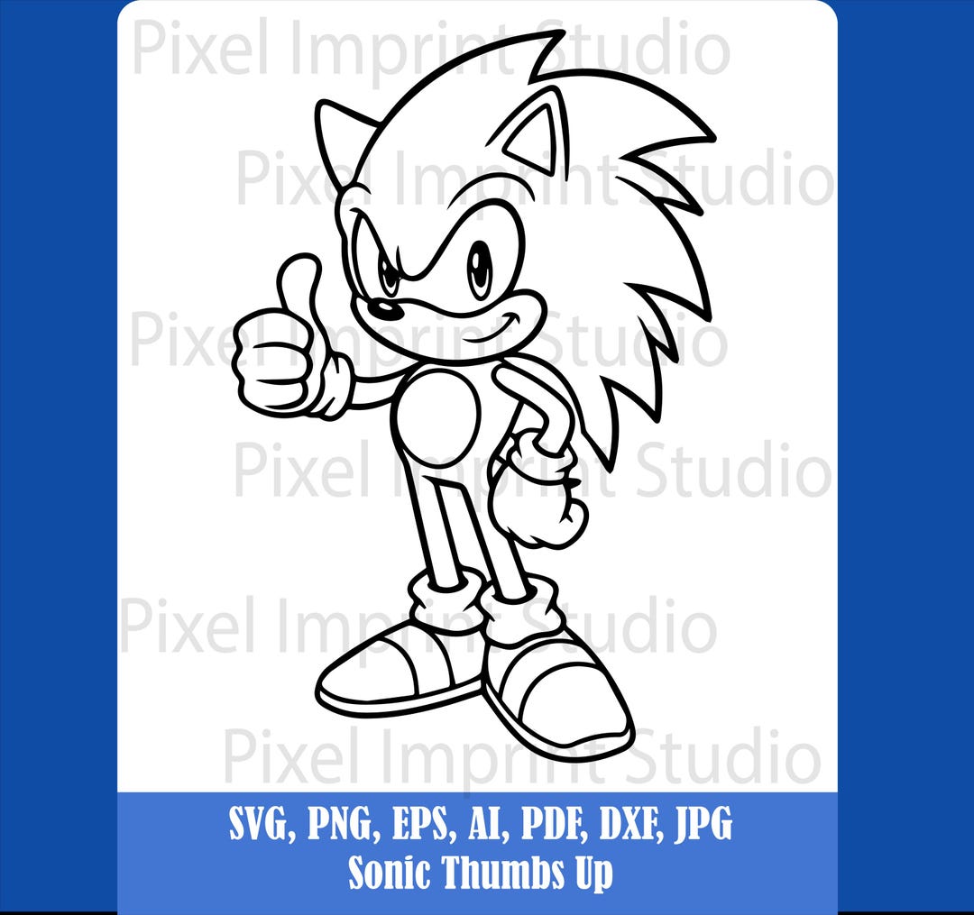 Sonic Thumbs up SVG | Cartoon Clipart, Kids T-shirt (digital Download ...