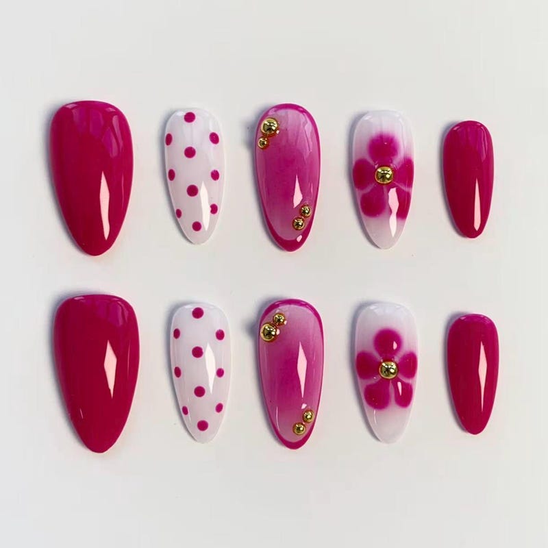 Purple Almond Nails - Etsy