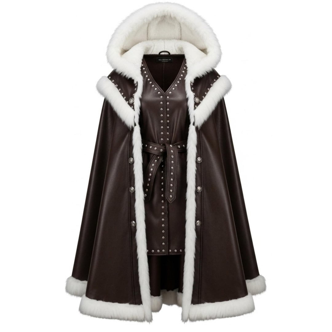 Frostborne Warden Cloak & Vest – Handmade Faux Leather Outfit With Fur ...
