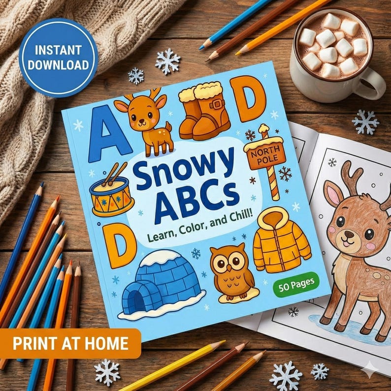 Snow Alphabet Coloring Pages for Kids | Winter ABC Worksheets ...