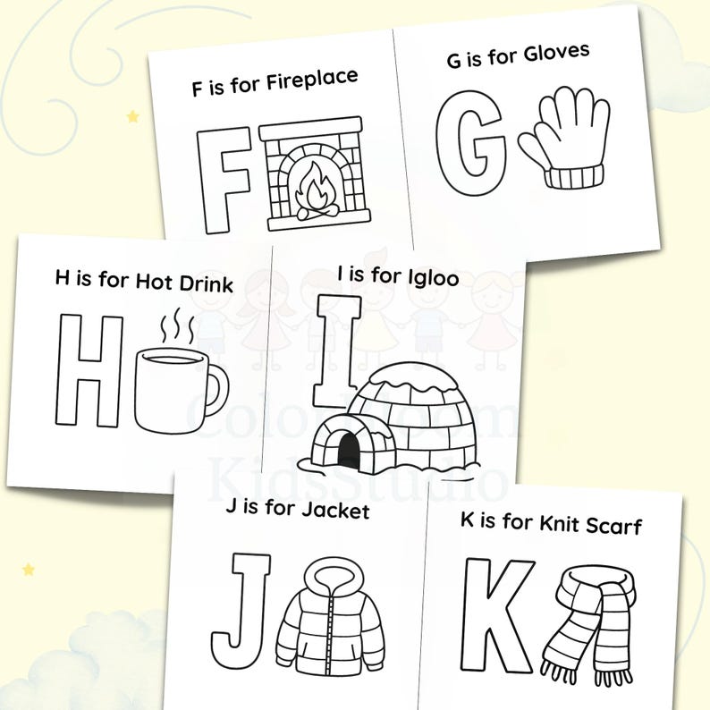 Snow Alphabet Coloring Pages for Kids | Winter ABC Worksheets ...