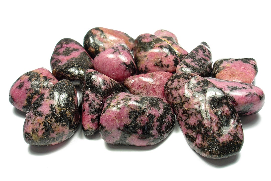 TUMBLED 1 Medium/large RHODONITE Crystal With Description Card Healing ...