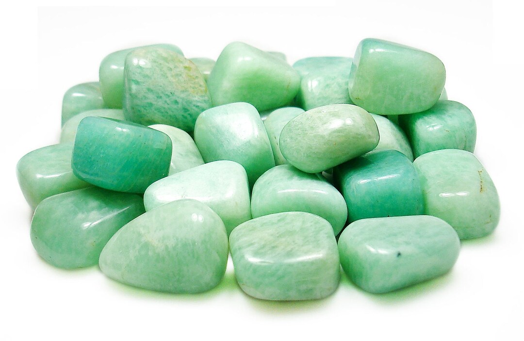 TUMBLED - (1) Medium/large AMAZONITE Crystal With Description Card ...