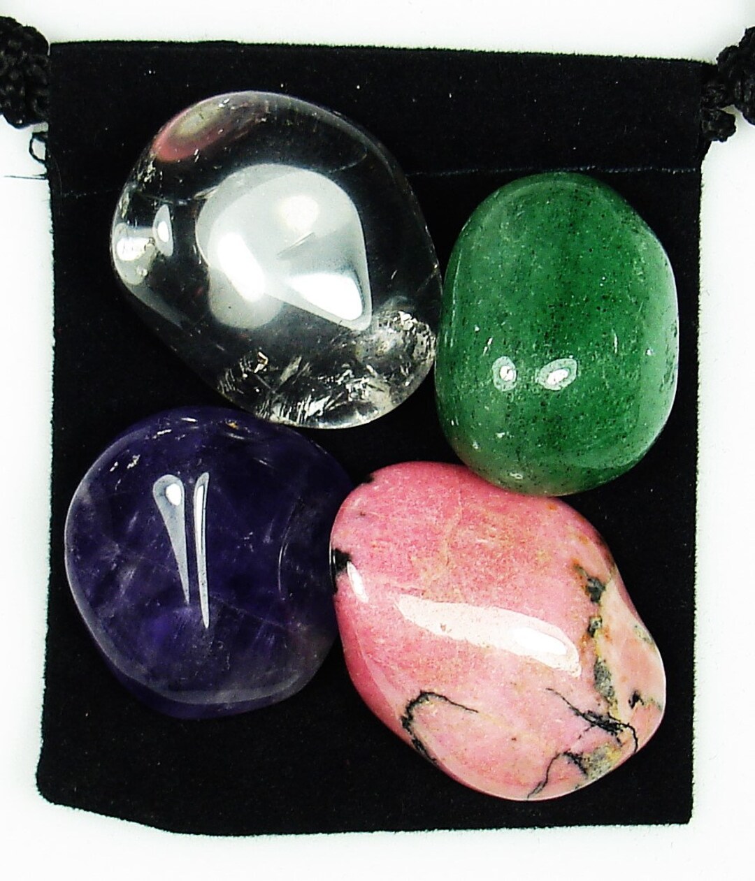 ALLERGY RELIEF Tumbled Crystal Healing Set 4 Gemstones W/description ...