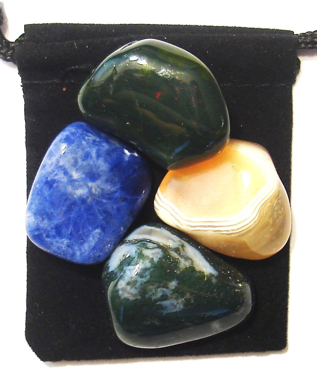 LYMPHATIC SYSTEM SUPPORT Tumbled Crystal Healing Set - 4 Gemstones With ...