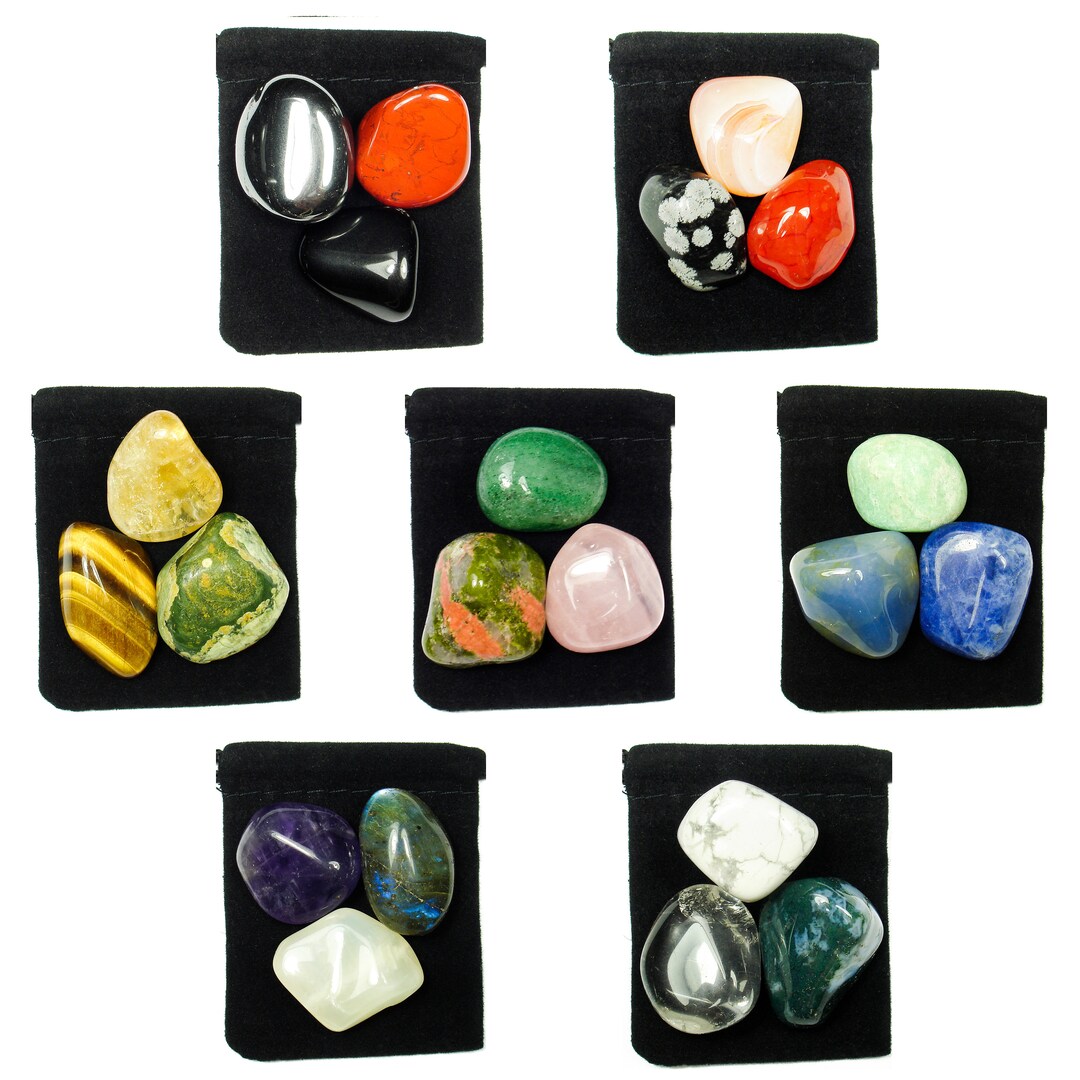 21 Stone MEGA-CHAKRA Healing Tumbled Crystal Set 7 Sets for 7 Major ...