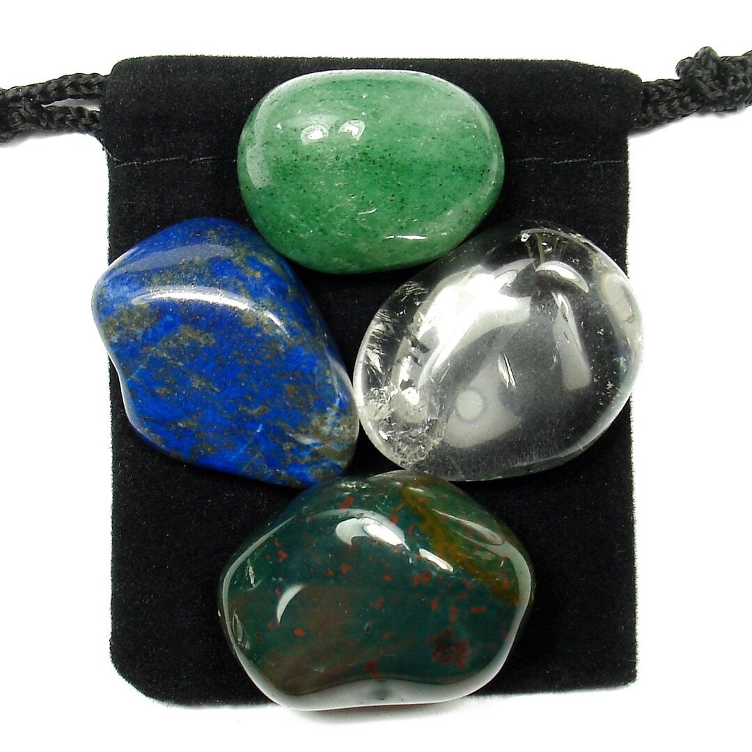 LYME DISEASE SUPPORT Tumbled Crystal Healing Set - 4 Gemstones W ...