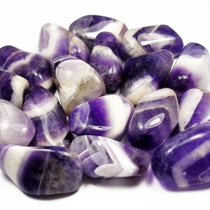 TUMBLED 1 Medium/large CHEVRON banded AMETHYST Crystal - Etsy