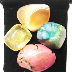 STOMACH ULCER SUPPORT Tumbled Crystal Healing Set - 4 Gemstones W ...