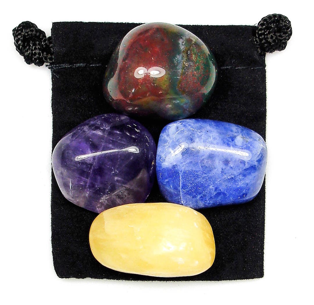 SPIRITUAL AWARENESS Tumbled Crystal Healing Set 4 Gemstones W ...