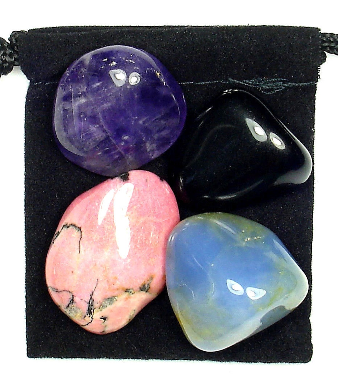 WOUND SUPPORT Tumbled Crystal Healing Set 4 Gemstones With Description ...