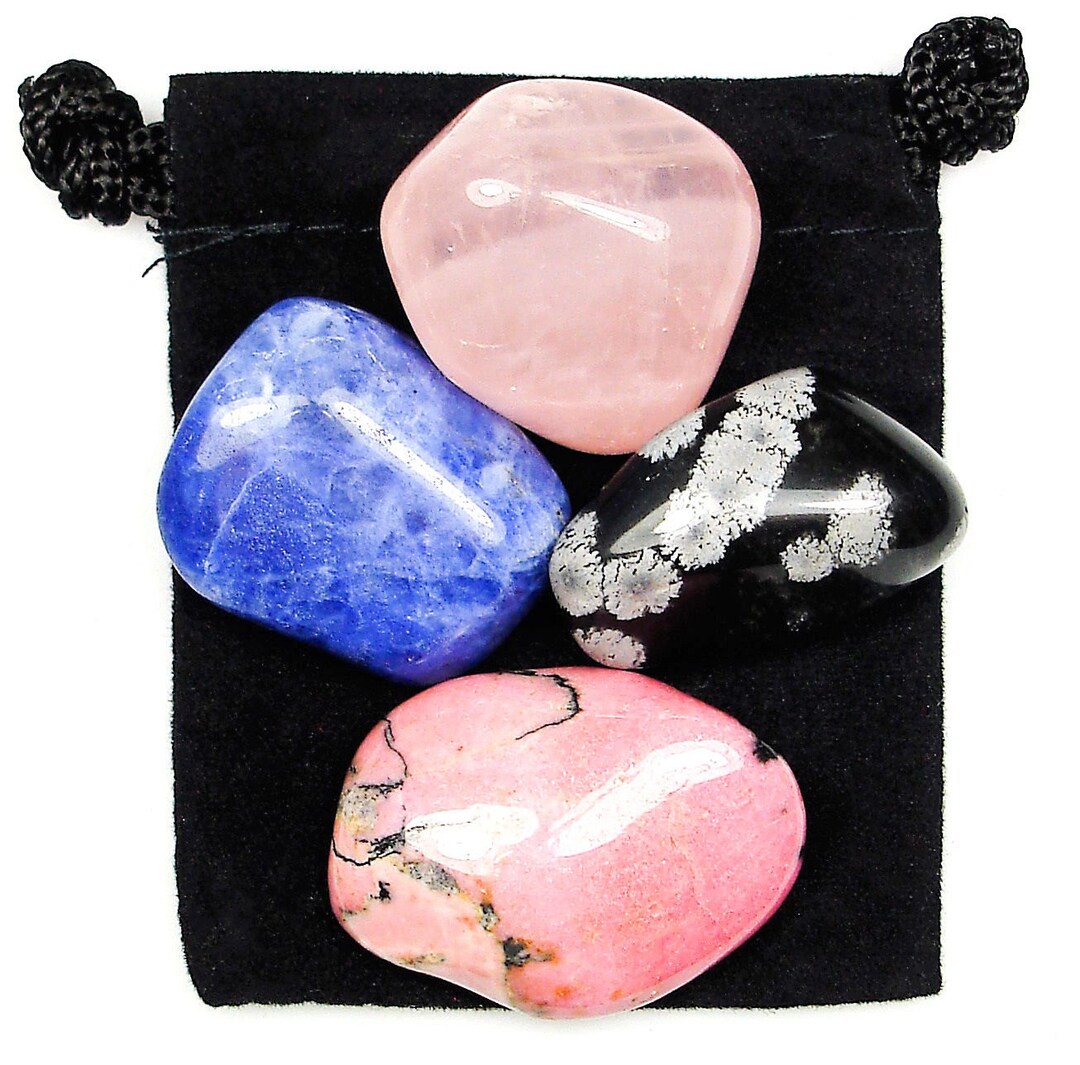 SELF FORGIVENESS Tumbled Crystal Healing Set - 4 Gemstones W ...