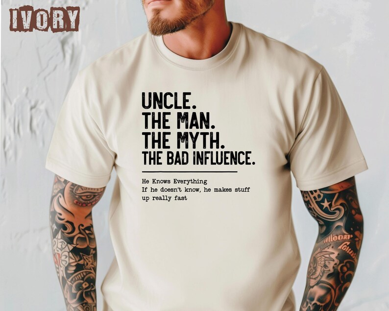 Funny Uncle T-shirt, the Man Myth Bad Influence, Gift for Uncles - Etsy
