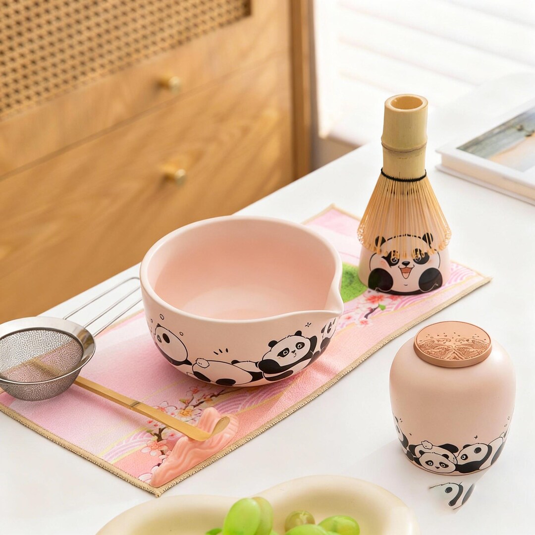 Cute Panda Matcha Whisk Set Gift Box – Japanese Tea Ceremony Kit With ...
