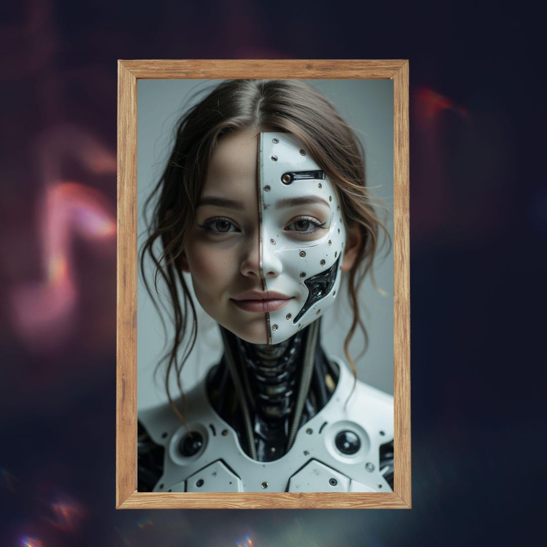 Sci-fi Wall Decor - Futuristic Cyborg Portrait Art Poster - Robot Print ...