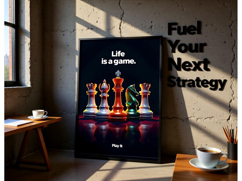 Chess Wall Art - Life is a Game, Motivational Quote Print - Etsy