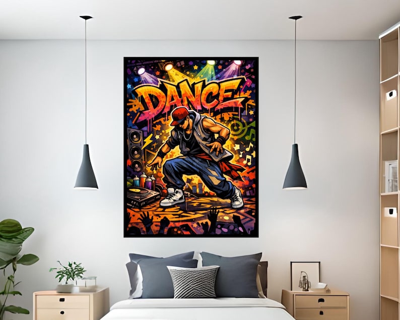 Hip Hop Dance Poster Graffiti Style Street Art Print - Etsy
