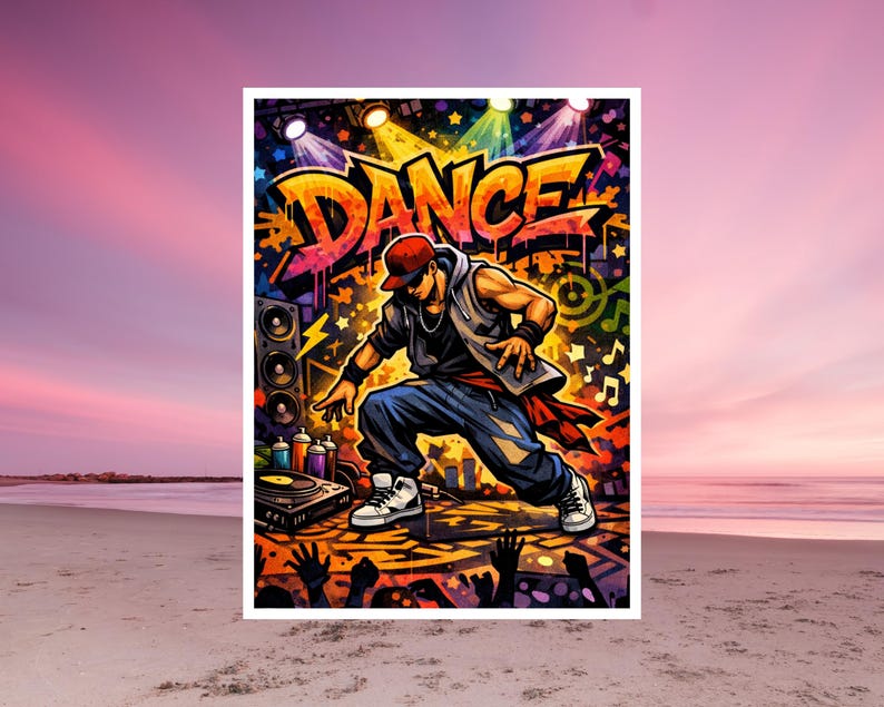 Hip Hop Dance Poster Graffiti Style Street Art Print - Etsy