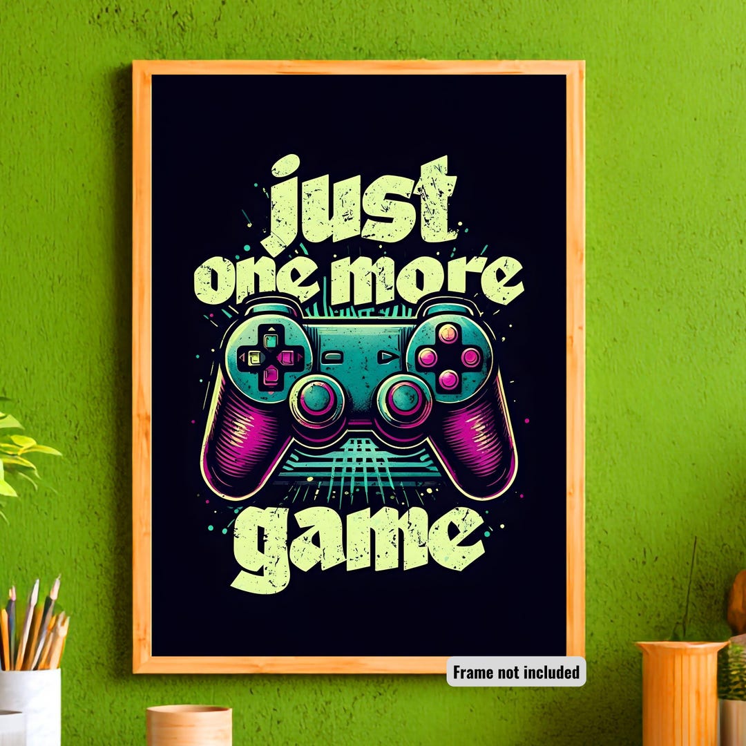 Gaming Wall Art, Game Controller Poster, Retro Arcade Style, Gamer - Etsy