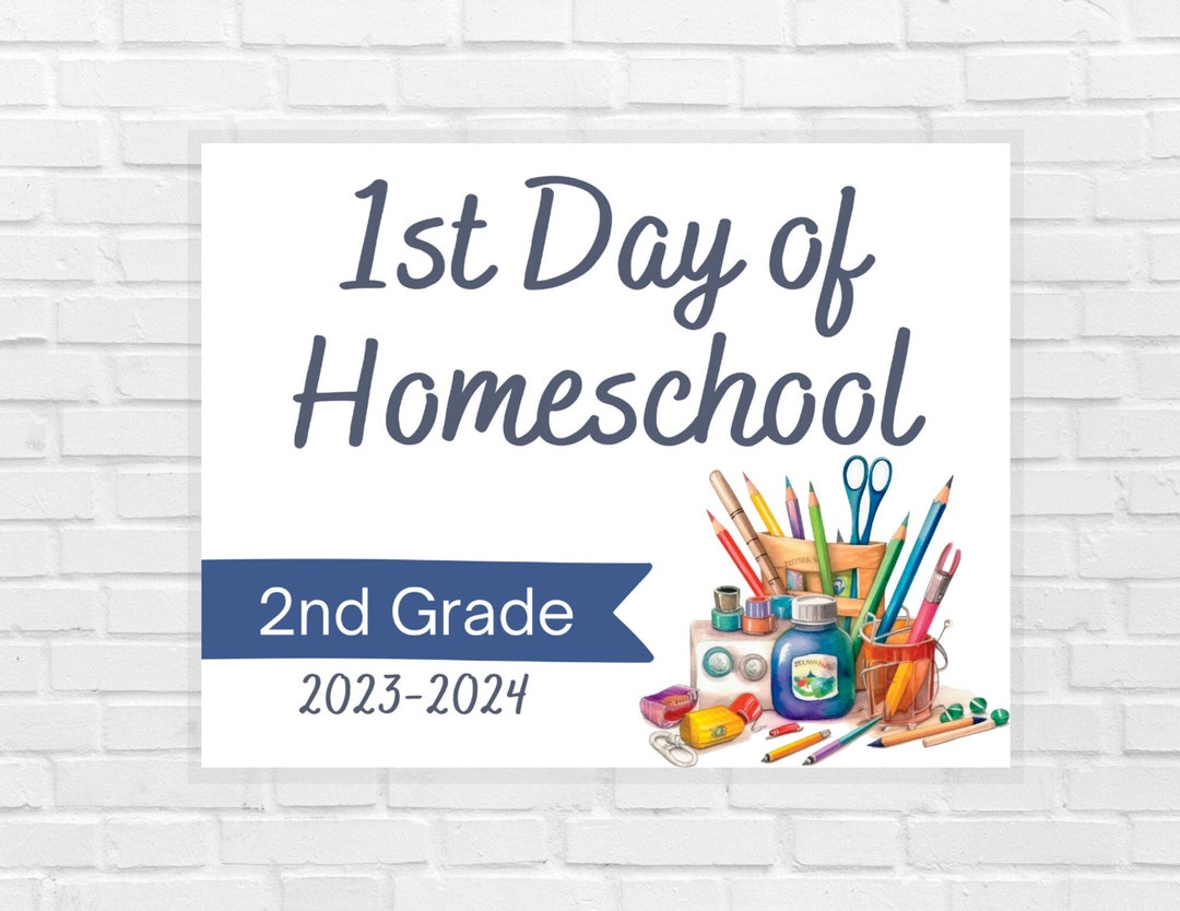 First Day of Homeschool Sign 2023-2024 Watercolor Art - Etsy