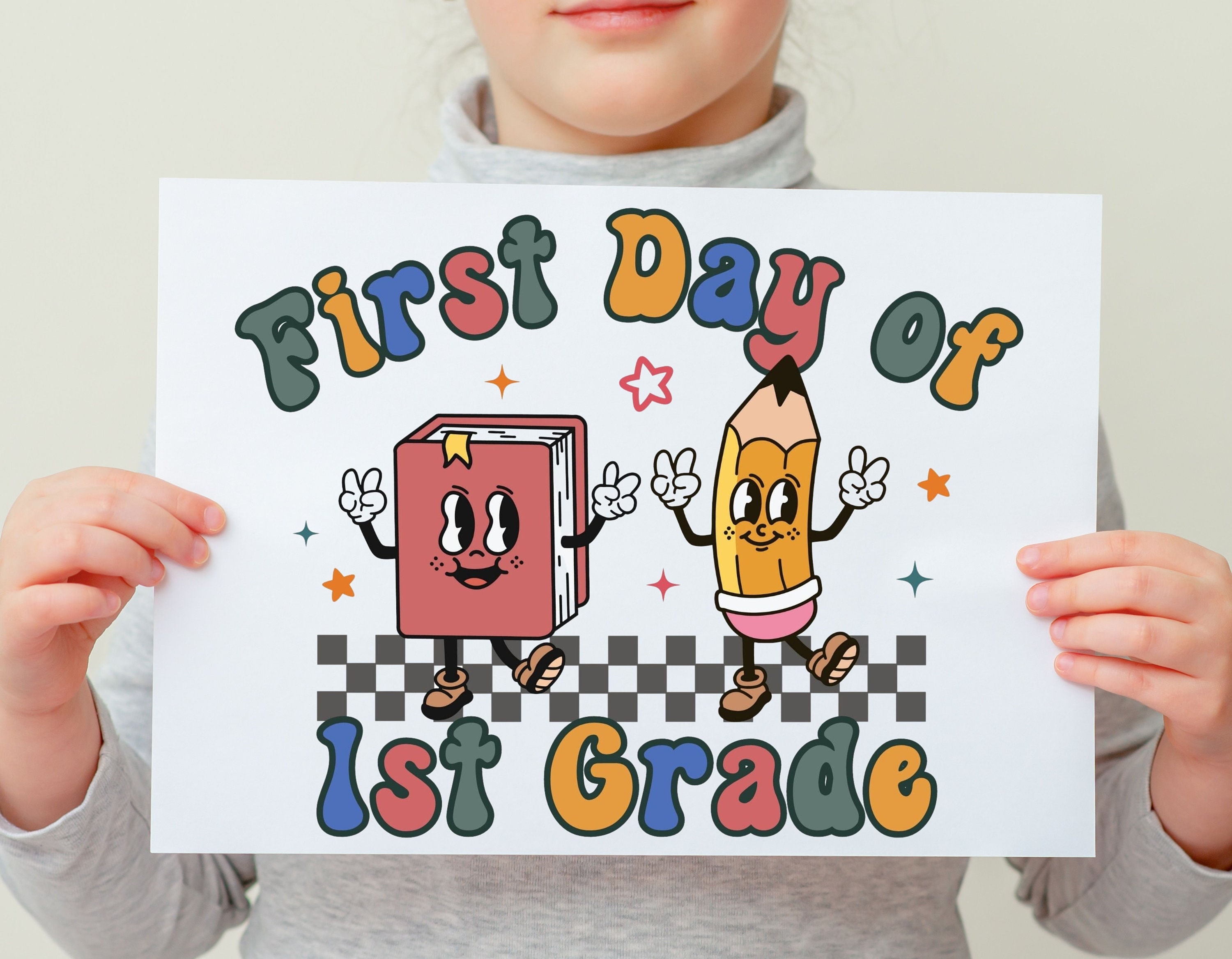 Retro First Day of School Sign | 1st Day of School Printable | Back to ...