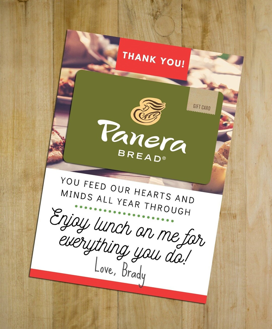 Teacher Appreciation Gift - Printable Restaurant Gift Card Holder - Etsy