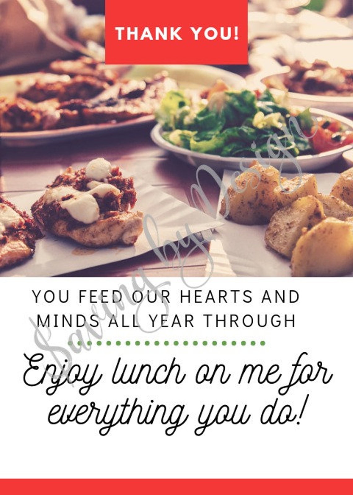 Teacher Appreciation Gift Printable Restaurant Gift Card Holder - Etsy