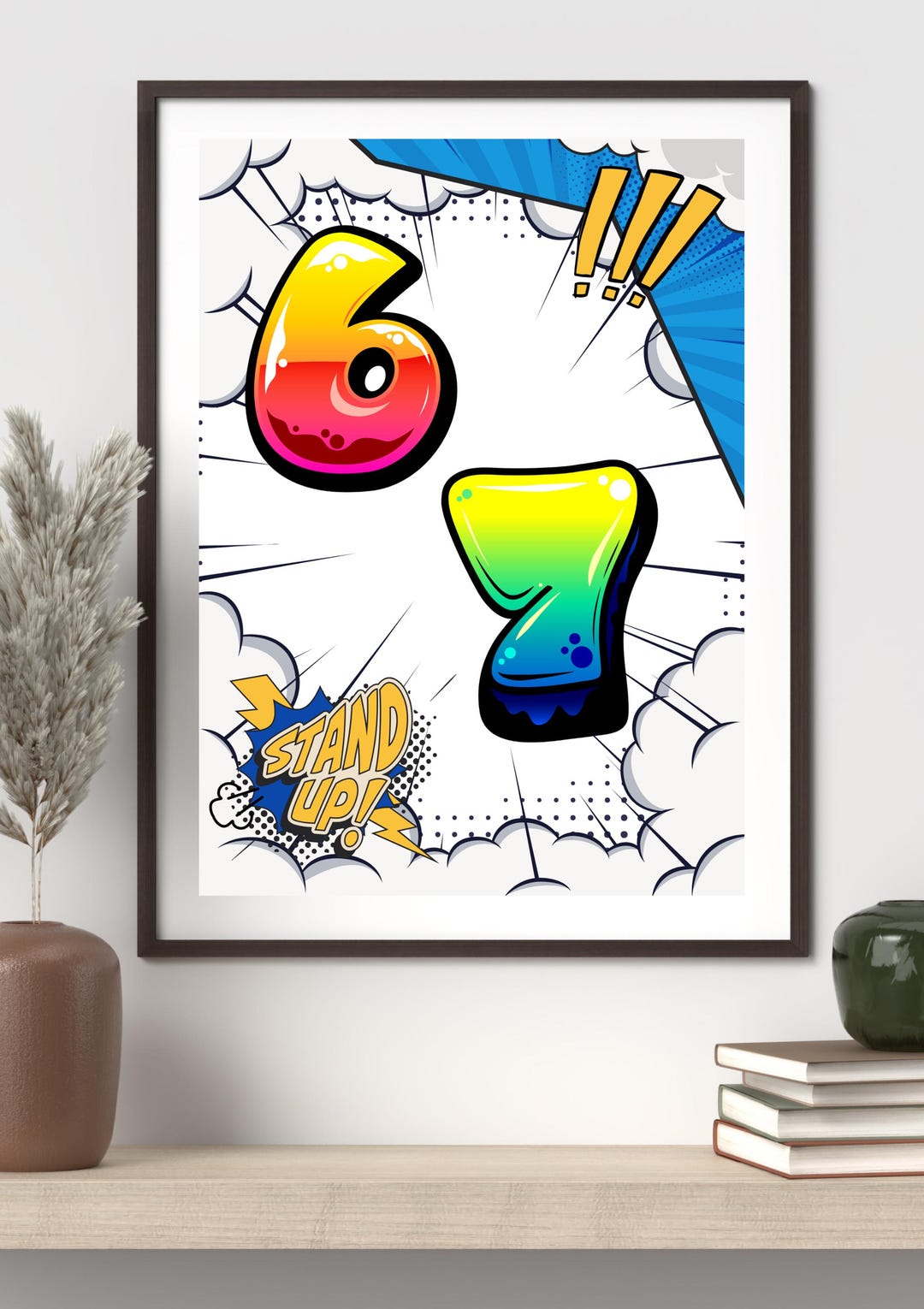 6-7 Numbers Pop Art Poster – Glossy Print - Etsy