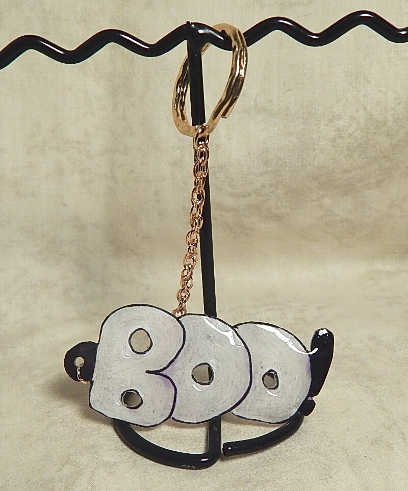 BOO Halloween Keychain | Etsy