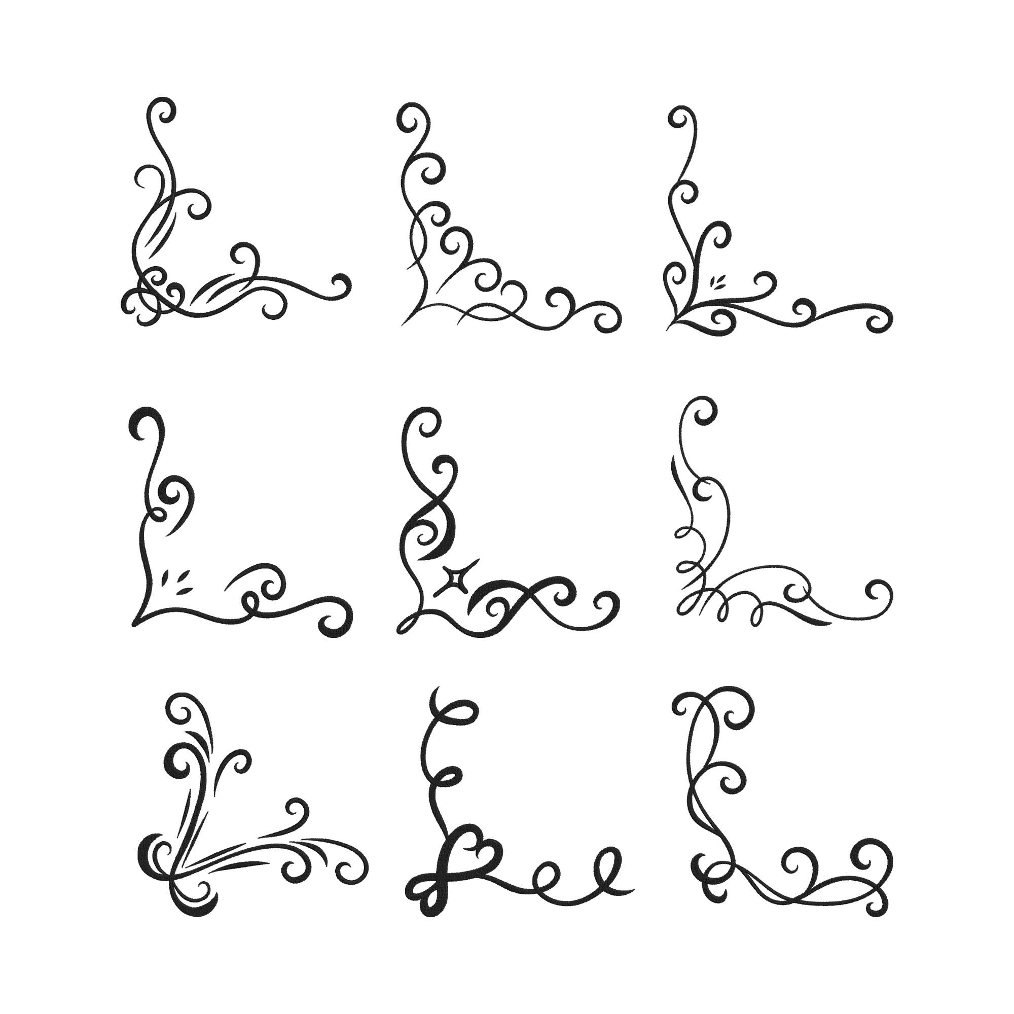 Elegant Corner Element Vintage Flourish Clipart Design, Ornamental ...