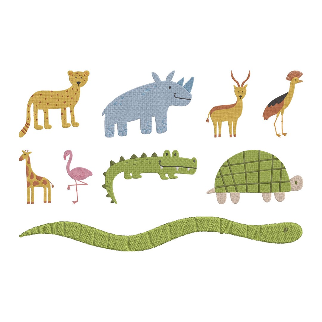 Safari Jungle Animals Embroidery Design, Animal Safari Jungle Machine ...