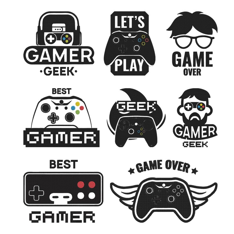 Gamer Geek Controller Embroidery Design, Gamer Geek Controller Machine ...