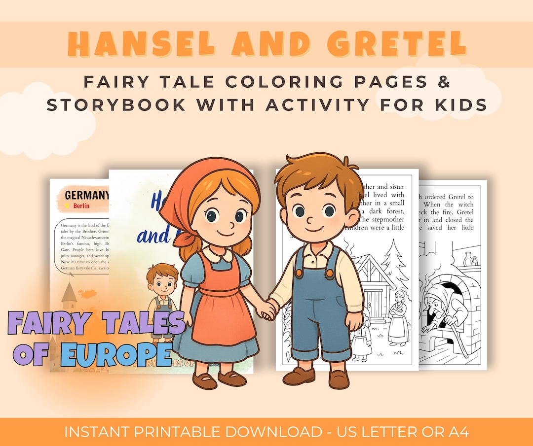 Hansel and Gretel Coloring Pages | Preschool Fairy Tale Storybook ...