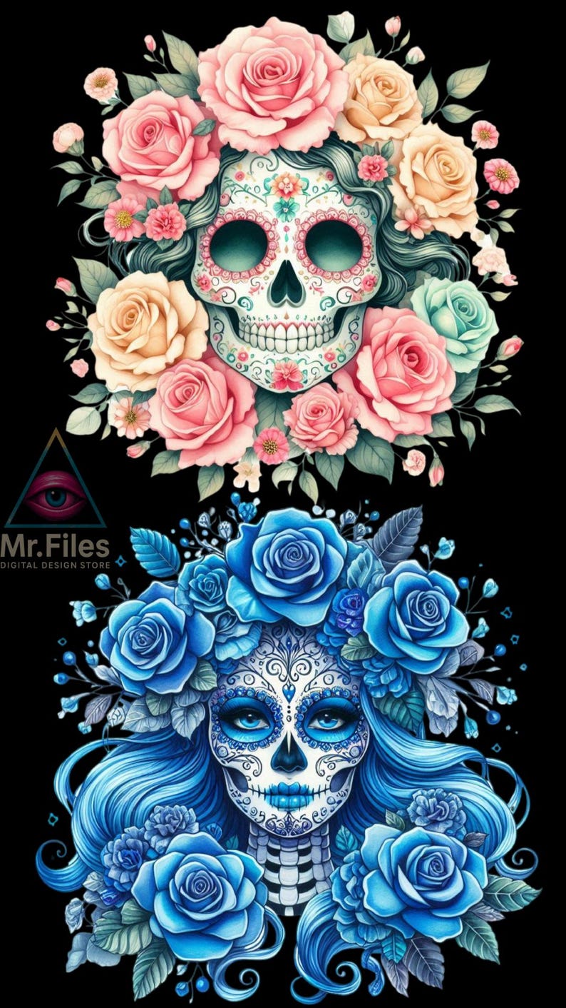 20 Catrinas PNG con Flores | Imágenes Prediseñadas De La Catrina | Día ...