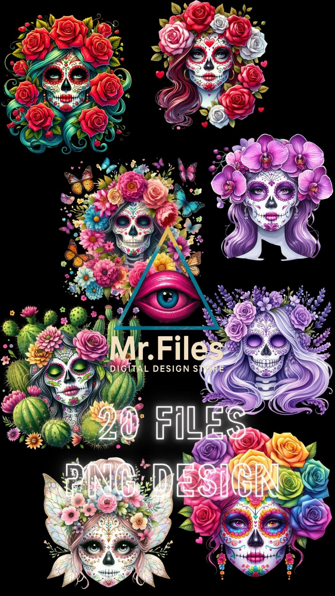 20 Catrinas PNG con Flores | Imágenes Prediseñadas De La Catrina | Día ...
