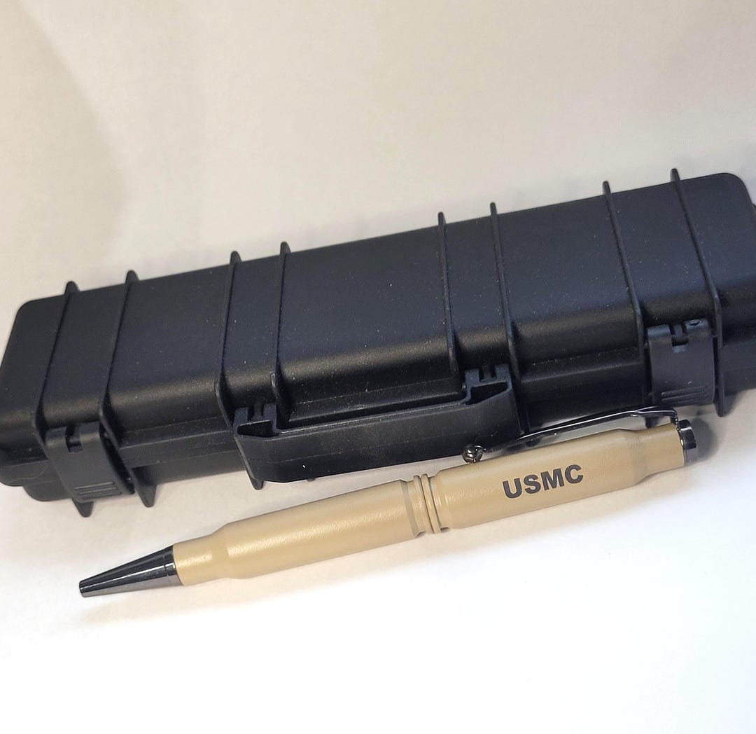 Desert Tan Marines USMC 308 Cal Bullet Pen Valentines Gift for Men | Fathers Day Gift for Men ...