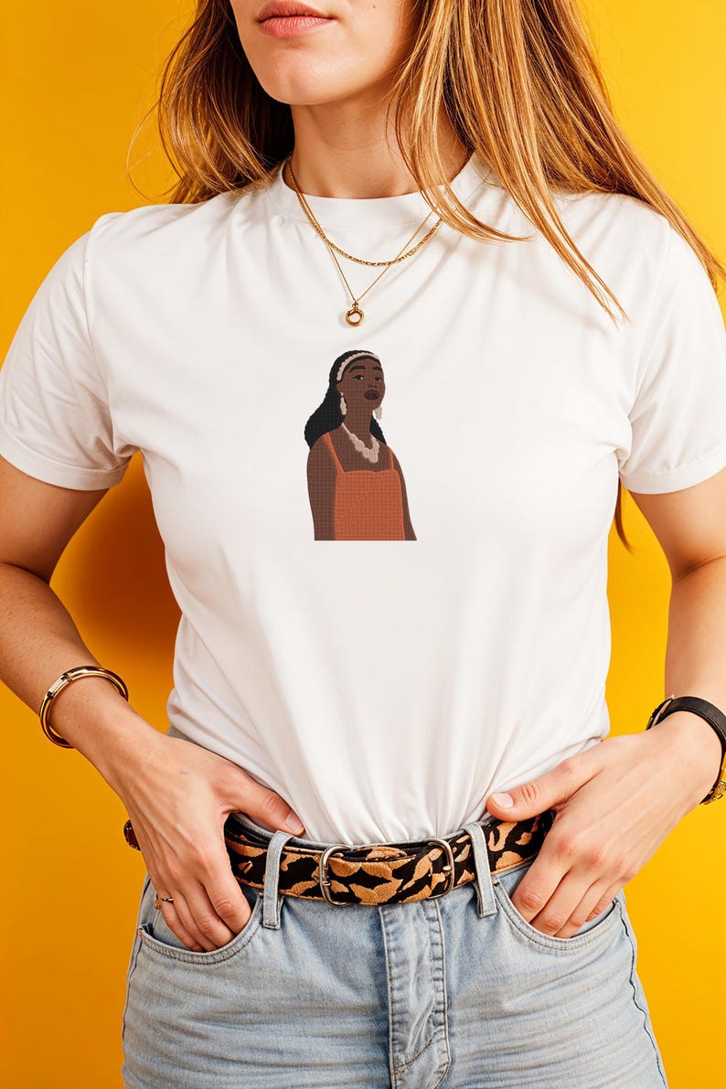 Melanin Beauty Machine Embroidery Bundle, Set of 9, Afro Woman ...