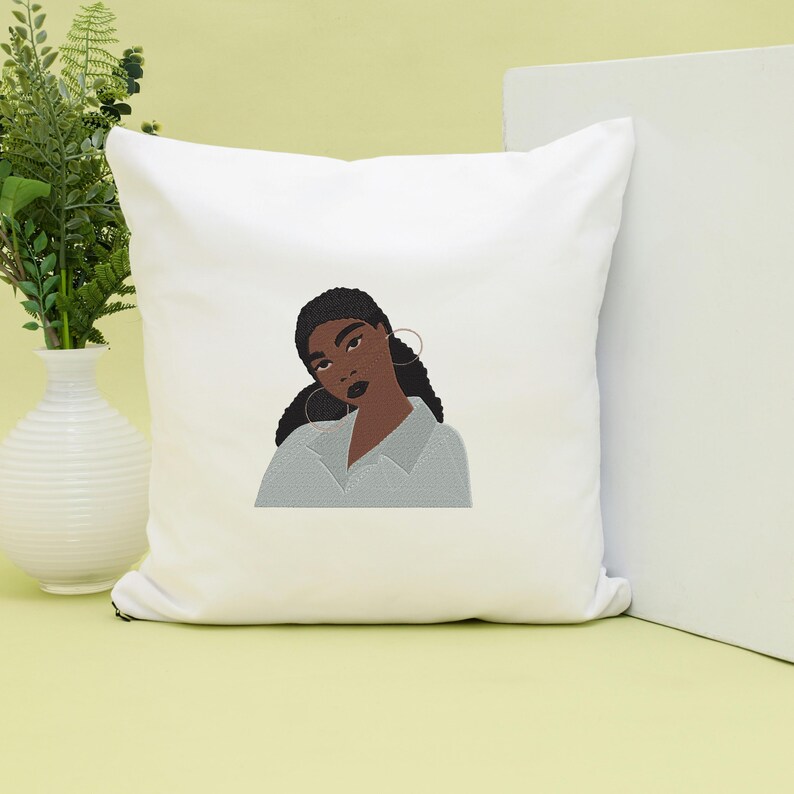 Melanin Beauty Machine Embroidery Bundle, Set of 9, Afro Woman ...