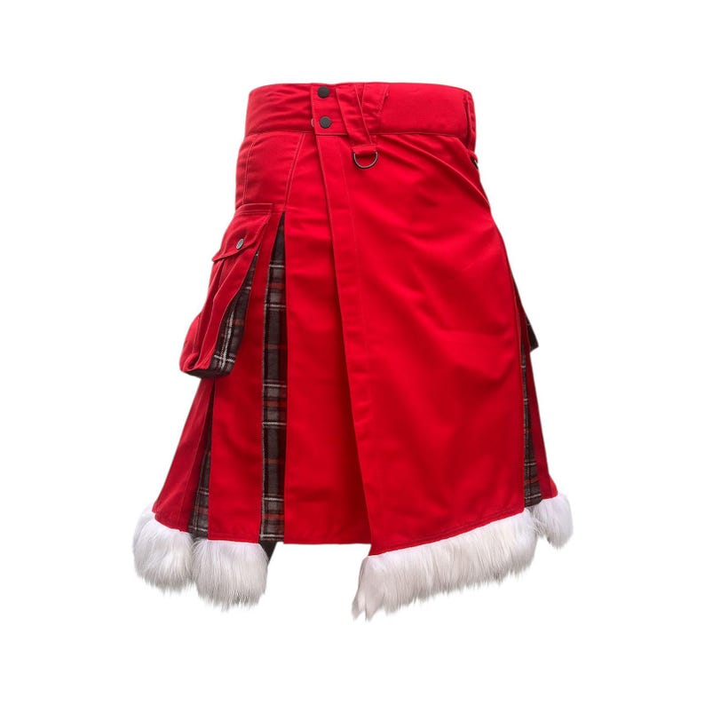 Traditional Scottish Christmas Kilt Santa Claus Hybrid Kilt for Men ...