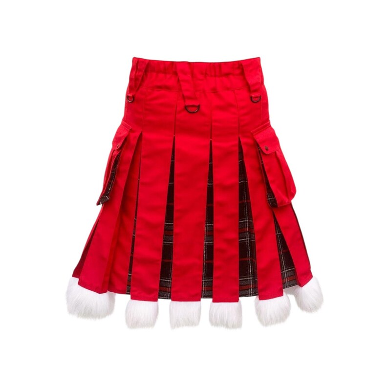 Traditional Scottish Christmas Kilt Santa Claus Hybrid Kilt for Men ...