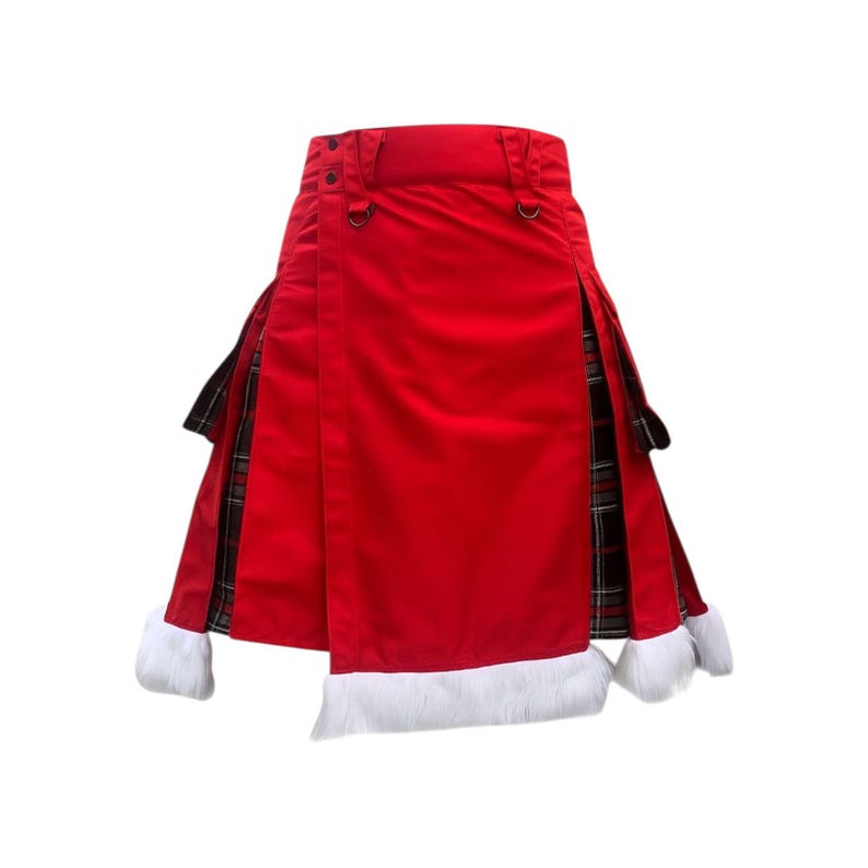 Traditional Scottish Christmas Kilt Santa Claus Hybrid Kilt for Men ...