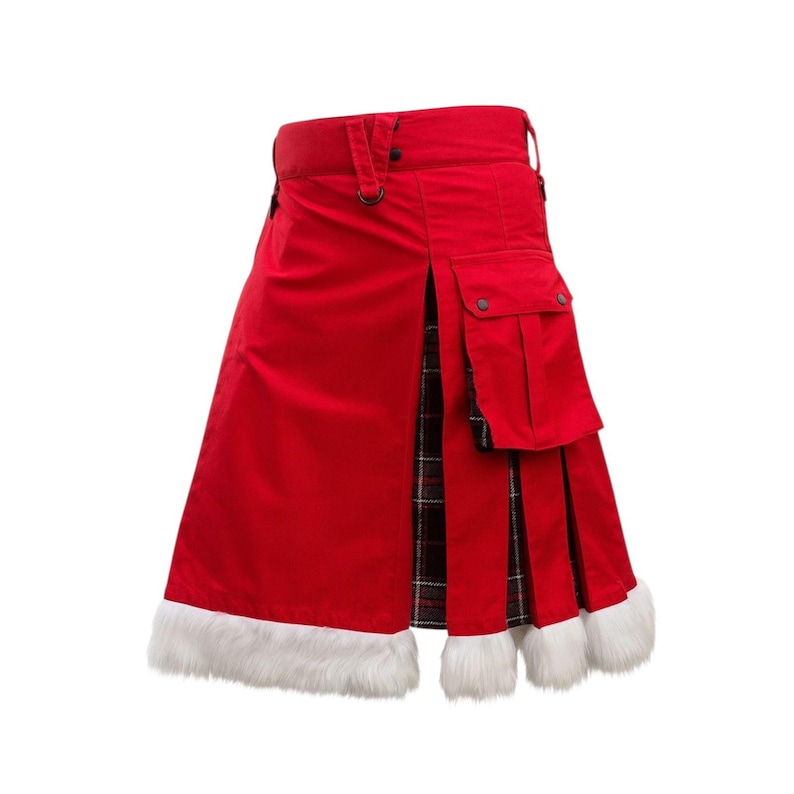 Traditional Scottish Christmas Kilt Santa Claus Hybrid Kilt for Men ...