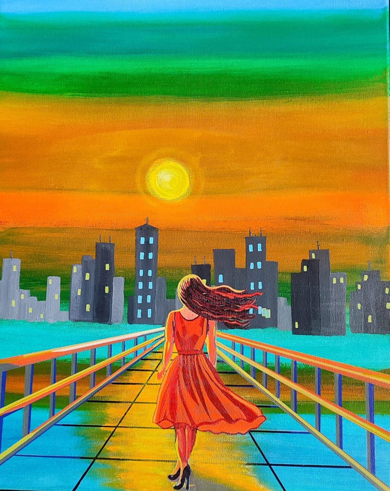 Parting/ Rozstanie. Emotional Acrylic Painting 50x40 Cm (approx. 20 X ...