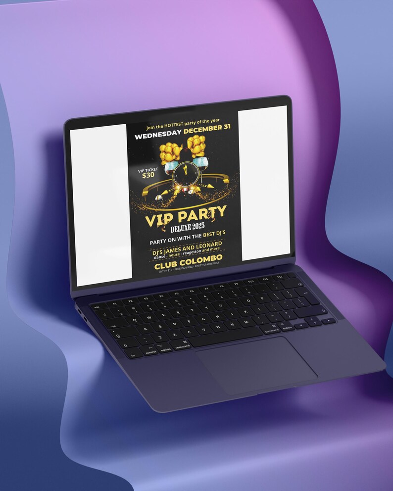 Animated NYE Party Flyer 2026, Happy New Year Invite, 2026 Night Party ...