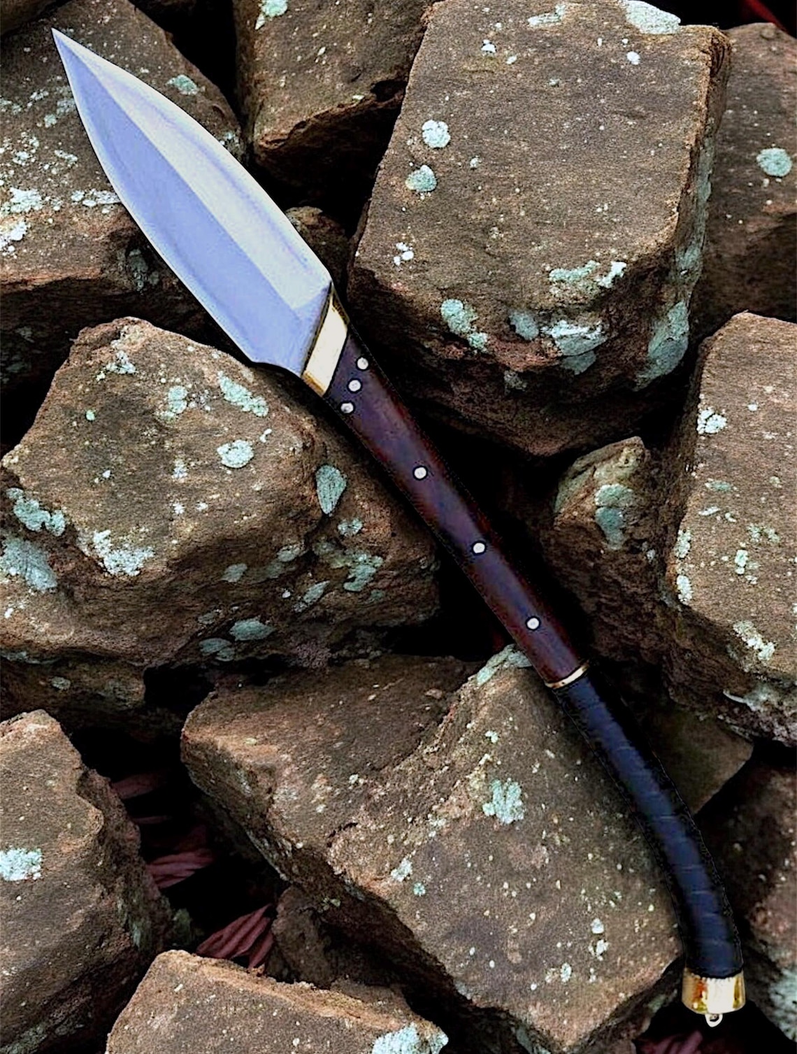Hand Forged Viking Leaf Spear | 28 Inch Hunting Spear With Leather ...