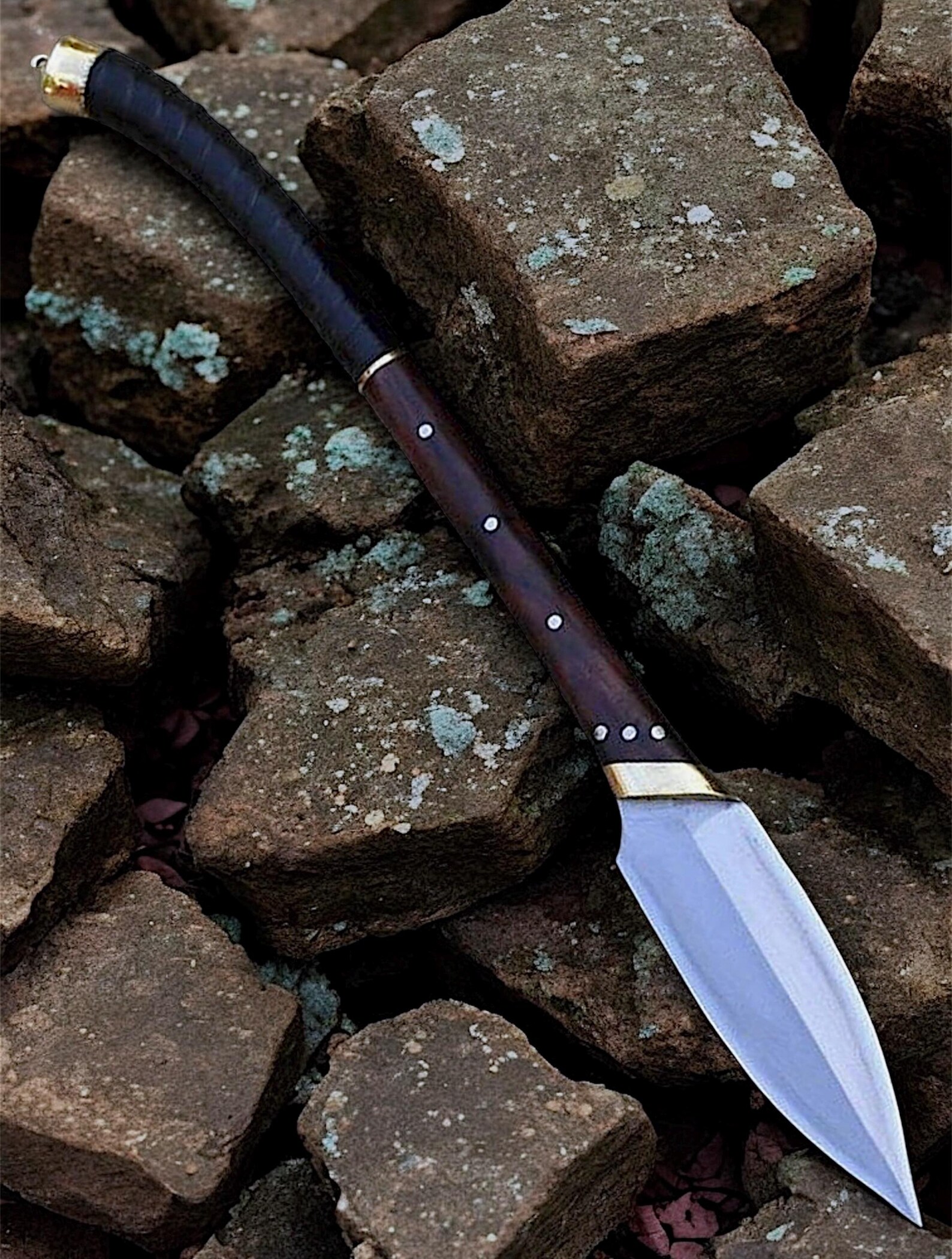 Hand Forged Viking Leaf Spear | 28 Inch Hunting Spear With Leather ...