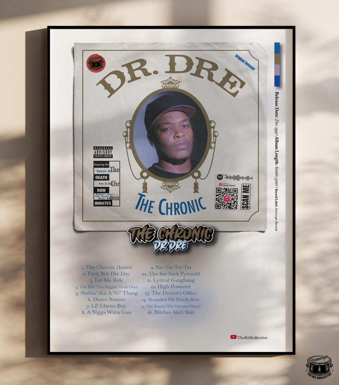 Dr. Dre the Chronic Album Cover Poster | West Coast Hip-hop Wall Art ...
