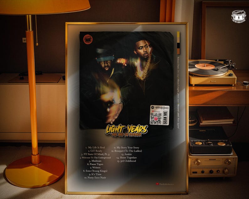 Nas & DJ Premier 'light-years' Album Cover Art Print | Boom Bap Hip-hop ...